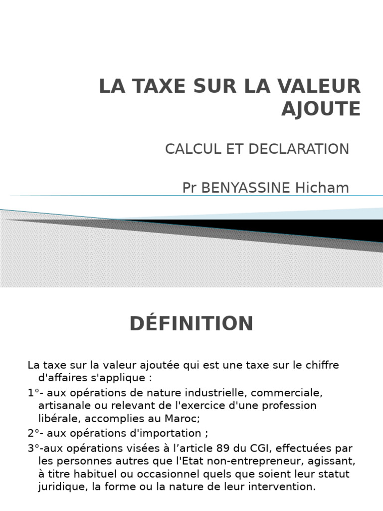 La TVA | PDF | Taxe sur la valeur ajoutée | Impôts