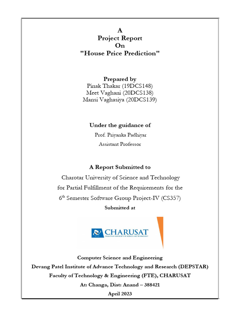 House Price Prediction Project Report | PDF | Machine Learning | Python (Programming Language)