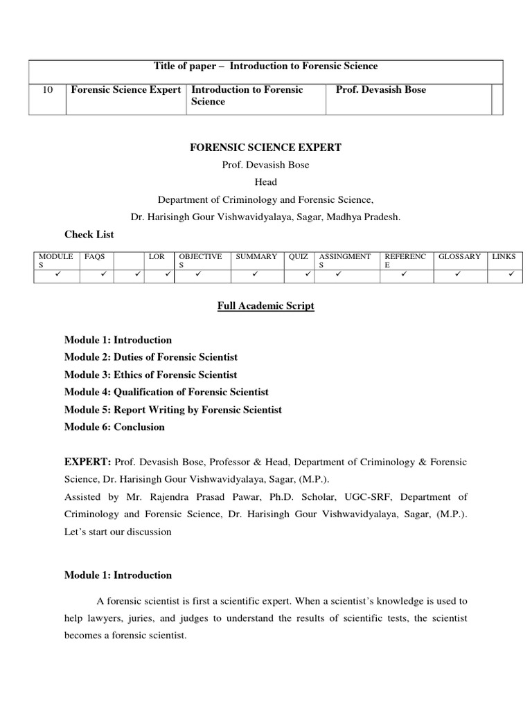 IFS 5 | PDF | Expert Witness | Forensic Science