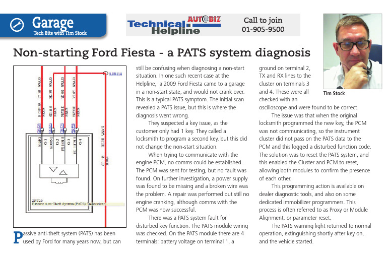 Non Starting Ford Fiesta - A Pats System Diagnosis | PDF | Medical ...