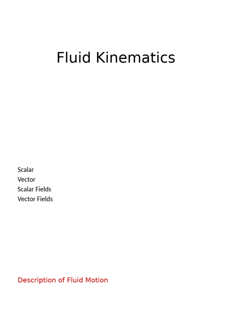 Fluid Kinematics | PDF | Science & Mathematics