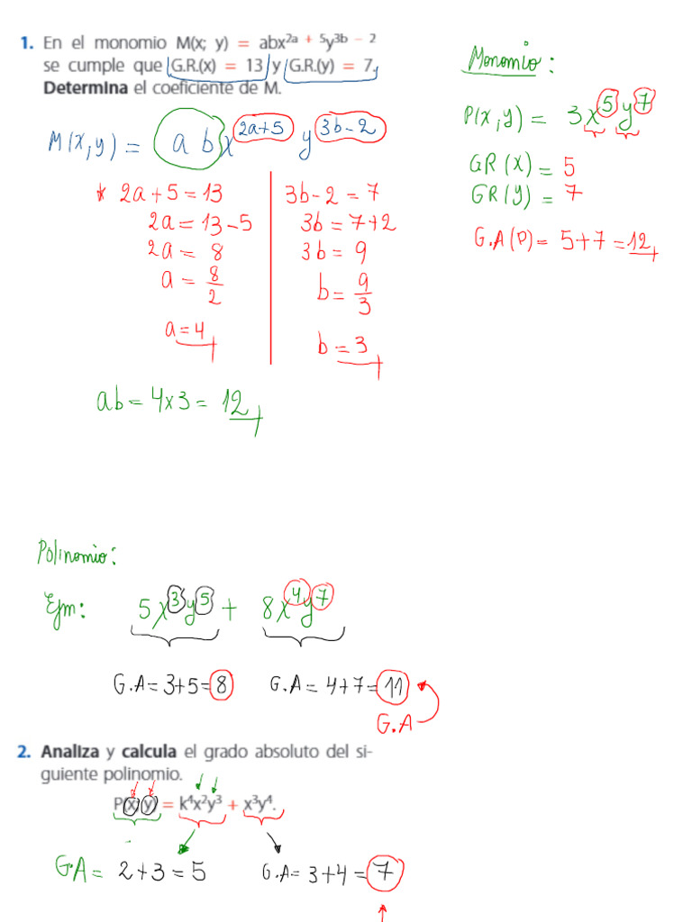 Operaciones Con Monomios | PDF