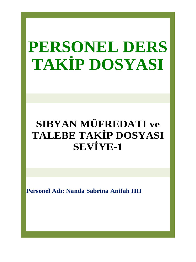 Personel Ders Taki̇p Dosyasi Sevi̇ye 1 - End. | PDF
