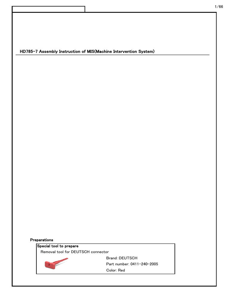 HD785-7 MIS Assembly Instructions | PDF | Screw | Electrical Connector