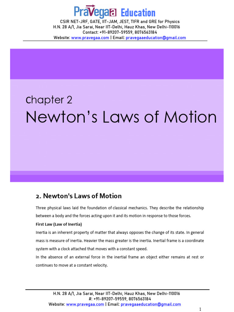 Newtons Laws of Motion | PDF | Force | Newton's Laws Of Motion