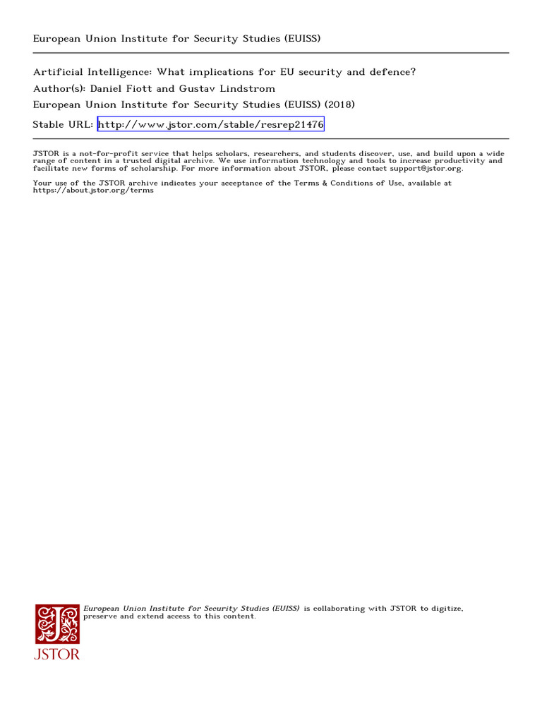 Fiott ArtificialIntelligence 2018 | PDF | Artificial Intelligence ...