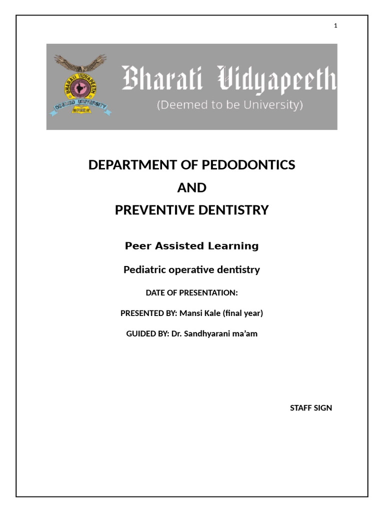 Pediatric Operative Dentistry - Mansi | PDF | Dental Composite ...