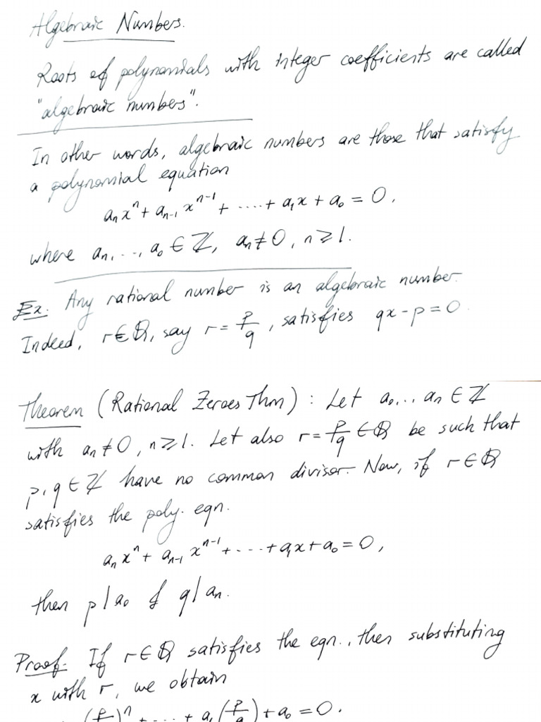4 Algebraic Numbers | PDF