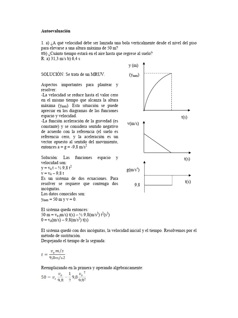 Fisica U2 Auto Res | PDF | Ecuaciones | Velocidad