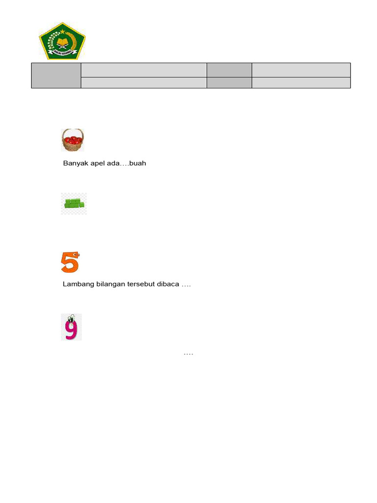 Pts Soal MTK Kelas 1 Fix | PDF