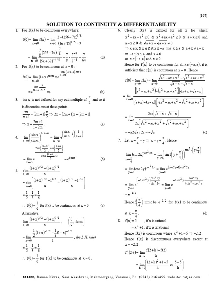Continuity (Solution 1) | PDF | Mathematical Analysis | Mathematics