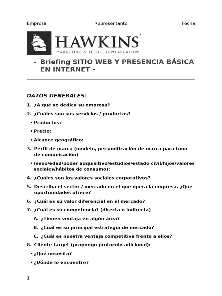 Briefing WEB HAWKINS | PDF | Red mundial | Internet y web