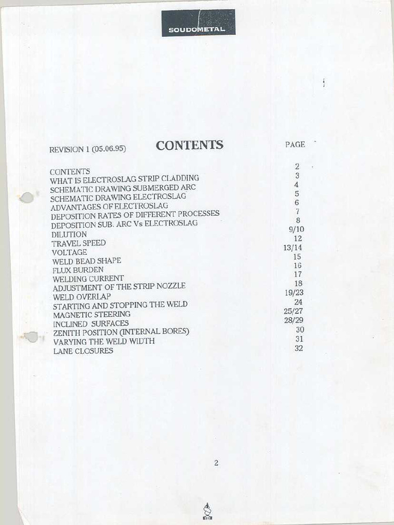 ESSC - Electroslag Strip Cladding - Notes | PDF