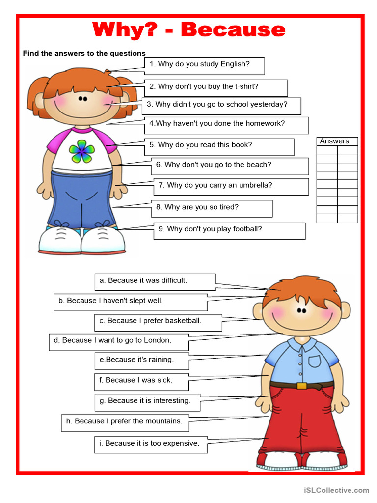 Making Questions - Why - Because | PDF