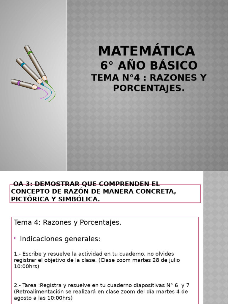 Razones y Porcentajes en 6° Básico | PDF | Arte