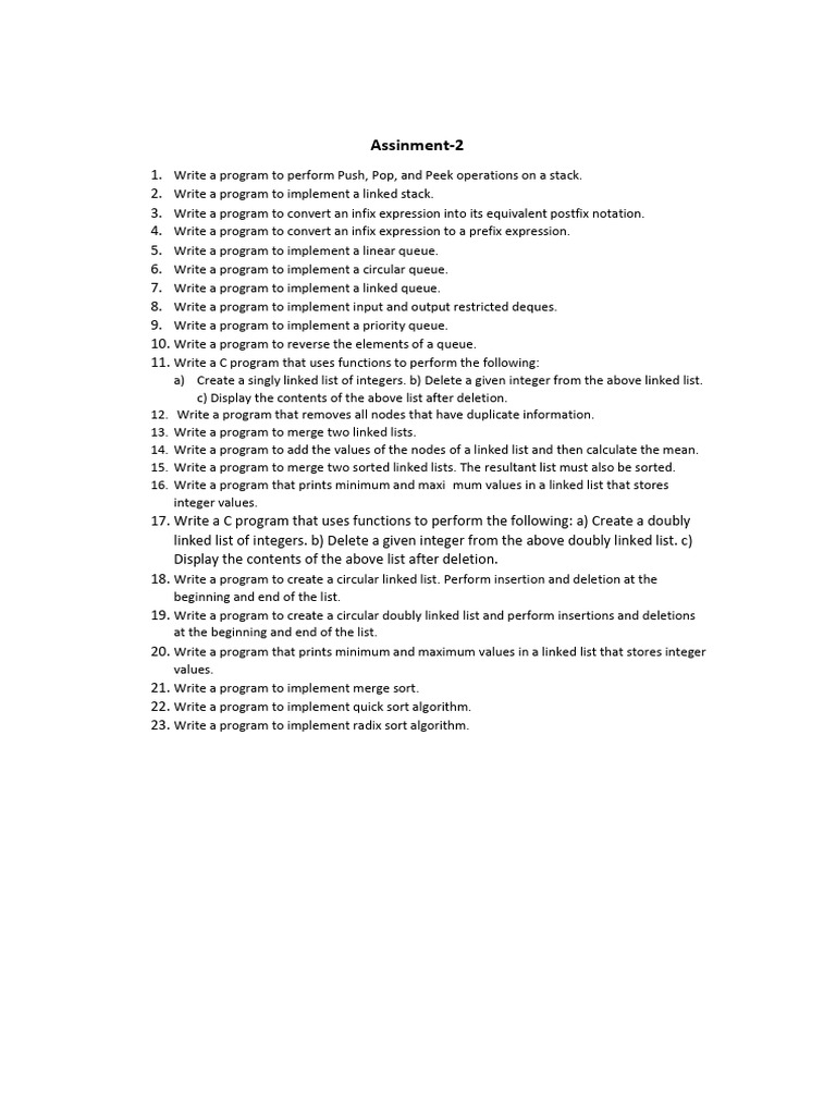 Assignment - DS-2 MCS IIsem | PDF | Technology & Engineering