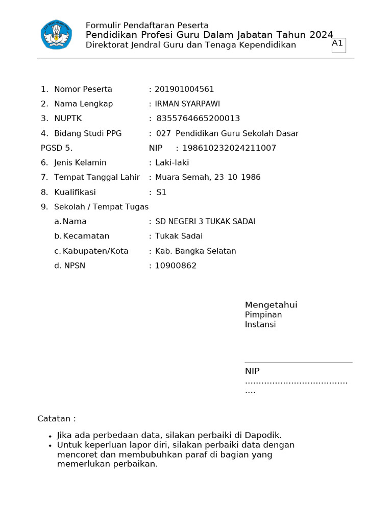 CONTOH Format - A1-Irman - Syarpawi-2409180530 | PDF | Karier ...