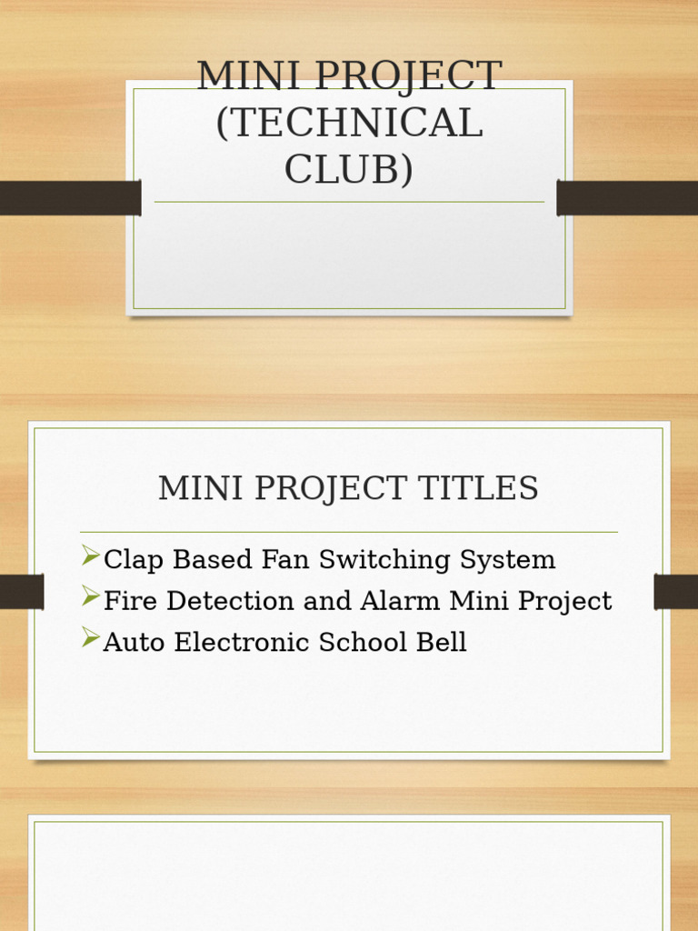 Technical Club Mini Project Titles | PDF