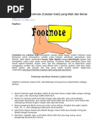 Panduan Lengkap Menulis Footnote | PDF