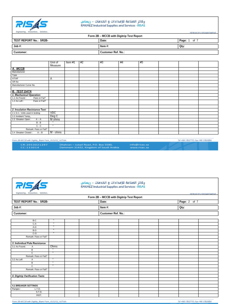 Form 2B - MCCB With Digitrip - Services Dept Manual - Rev 0 Nov 5, 2012 ...