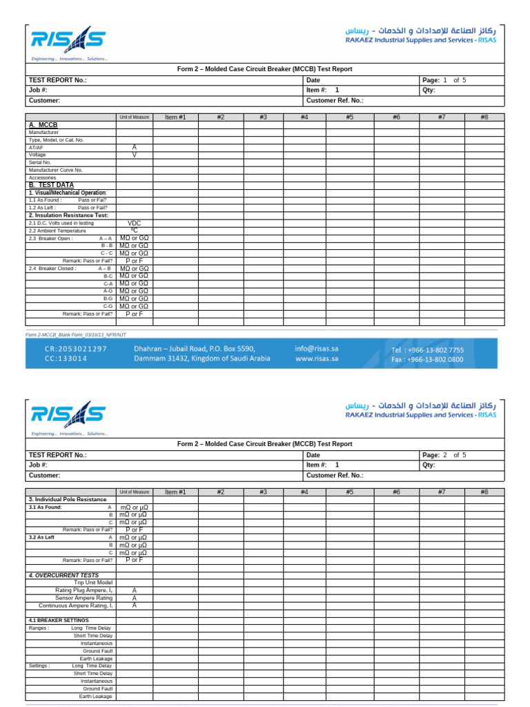 MCCB Test Report and Results Summary | PDF | Electric Power ...