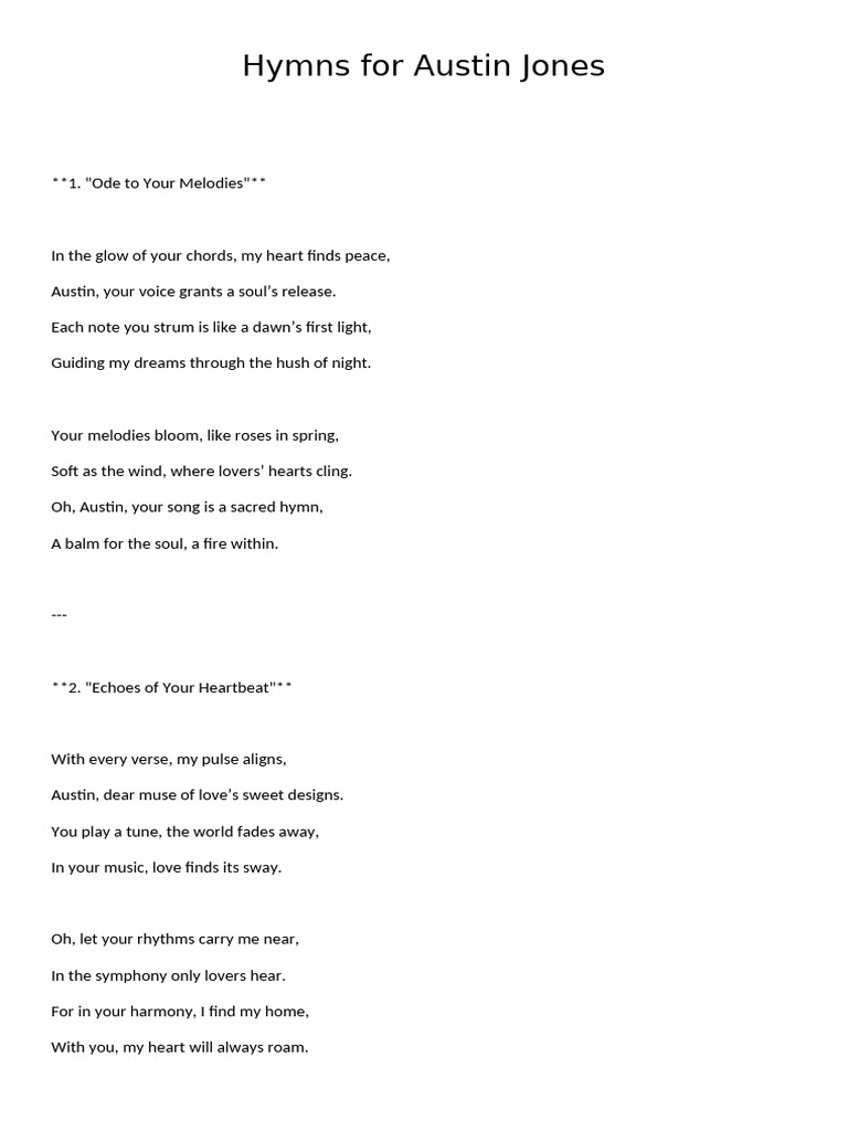 Hymns For Austin Jones | PDF