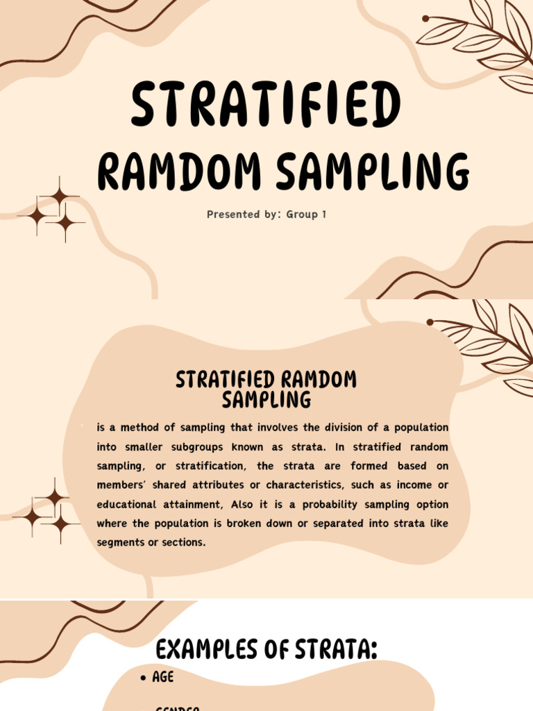 Stratified Ramdom Sampling | PDF | Career & Growth | Science & Mathematics