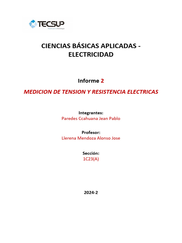 Laboratorio 2 - Ciencias Basicas | PDF | Medición | Ingenieria Eléctrica