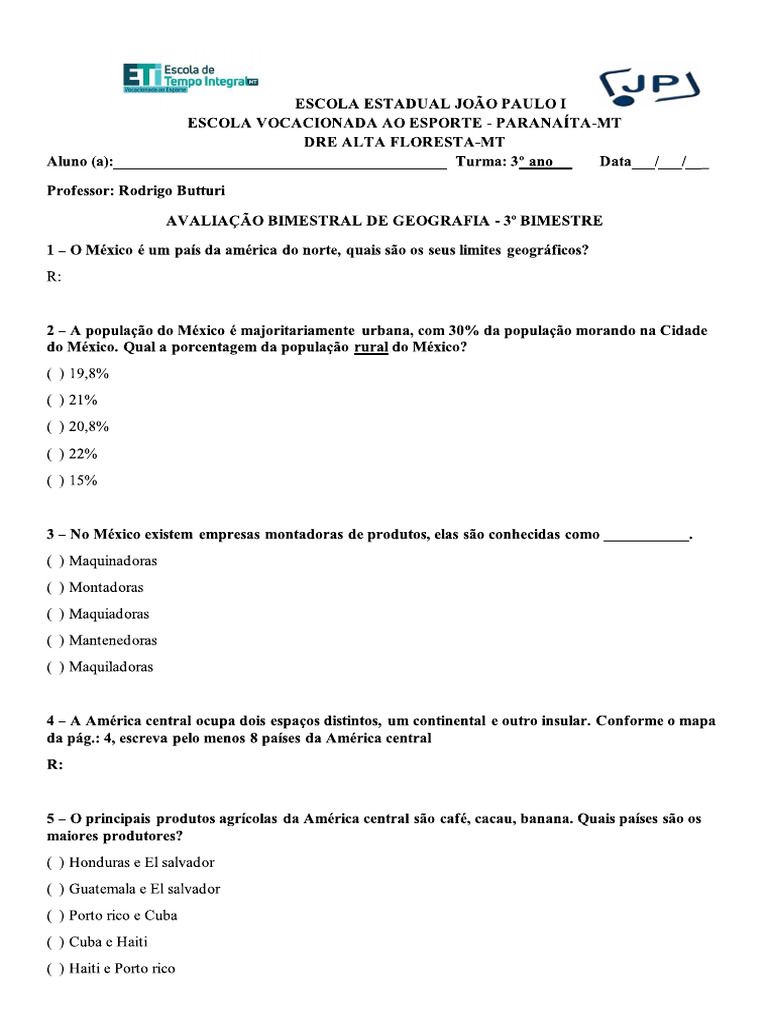 3º Ano Avalia ! | PDF