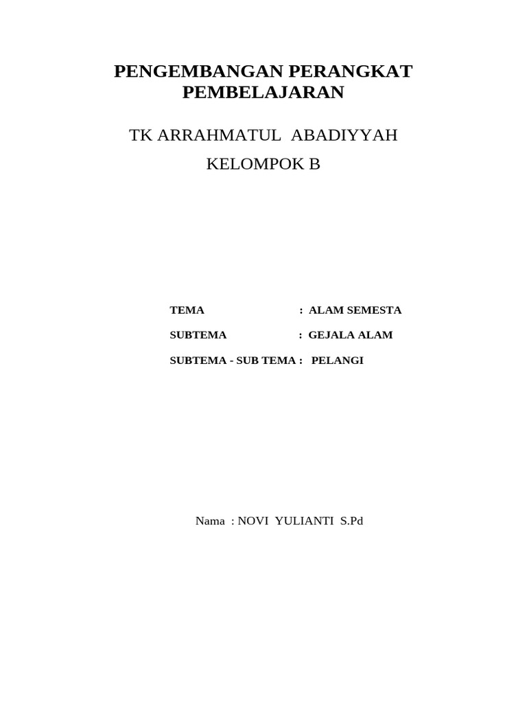 RPPH Ke 3 Novi Yulianti | PDF