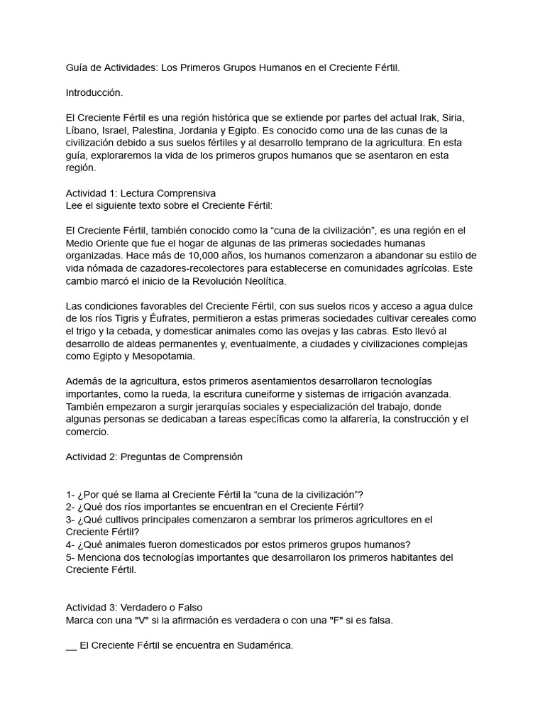 Creciente Fértil | PDF | Media Luna Fértil | Agricultura