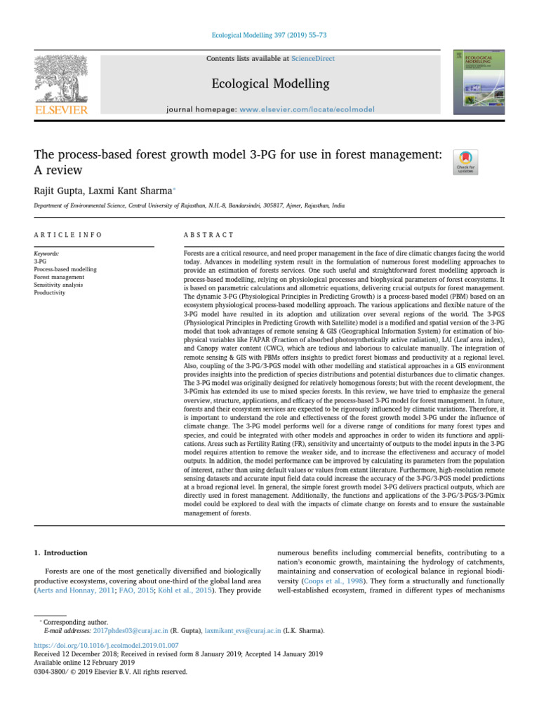 3PG Model Review | PDF | Ecology | Forests