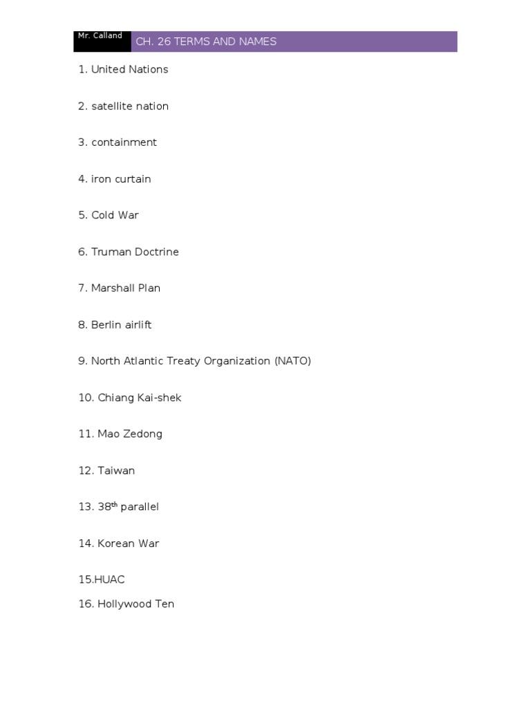 Ch.26 Terms and Names | PDF