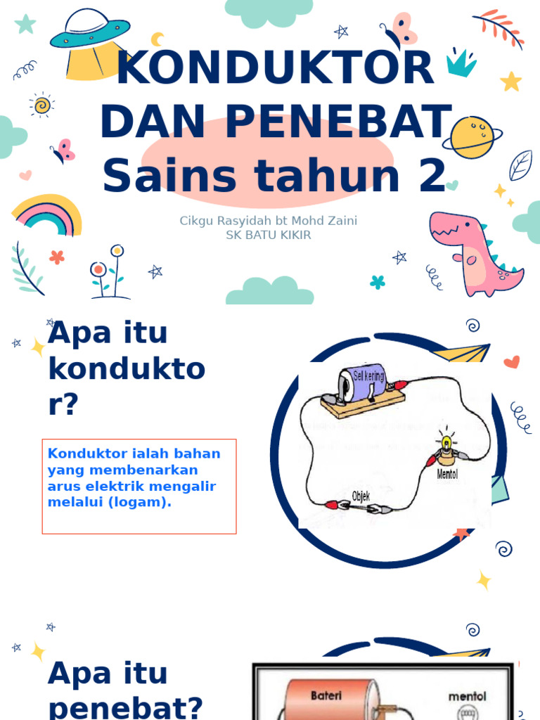 Konduktor Dan Penebat Sains Tahun 2 | PDF