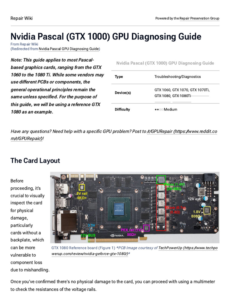 Nvidia Pascal (GTX 1000) GPU Diagnosing Guide - Repair Wiki | PDF | Graphics Processing Unit ...