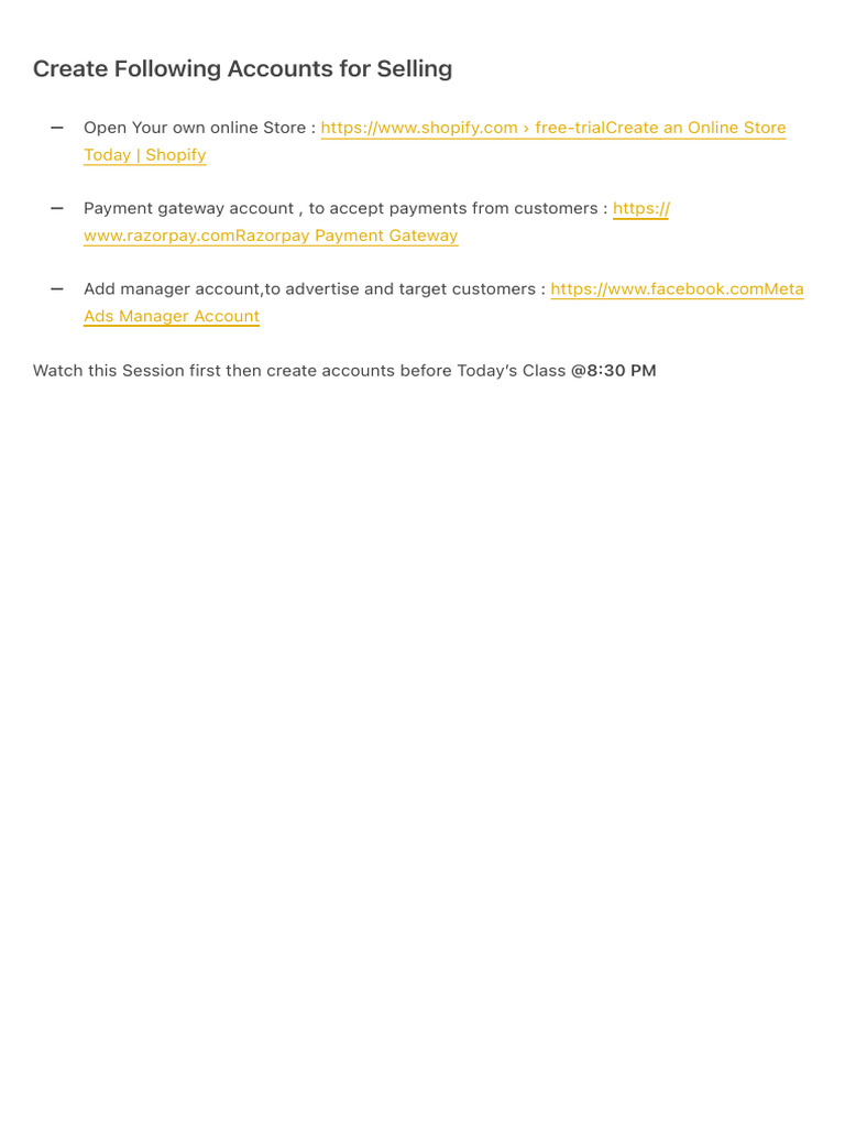 Create Following Accounts For Selling | PDF | Career & Growth | Business