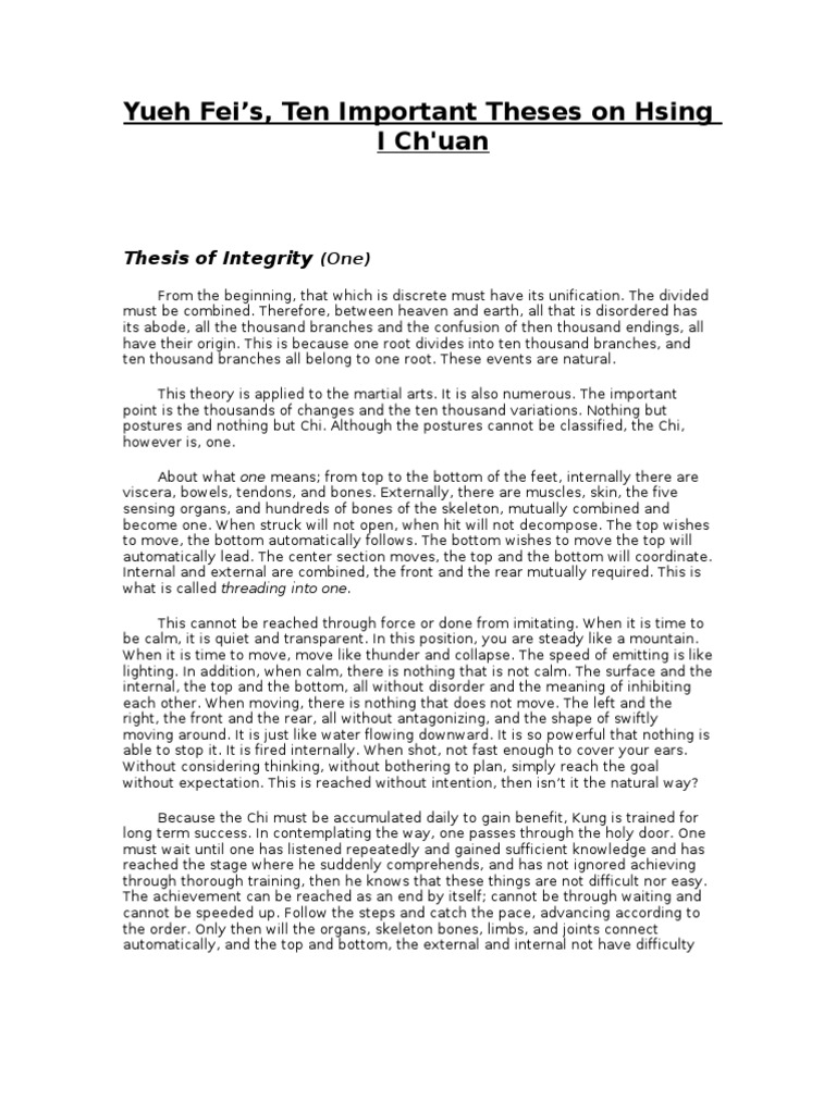 Hsing I Ch'uan: Key Principles Explained | PDF | Yin And Yang | Kidney