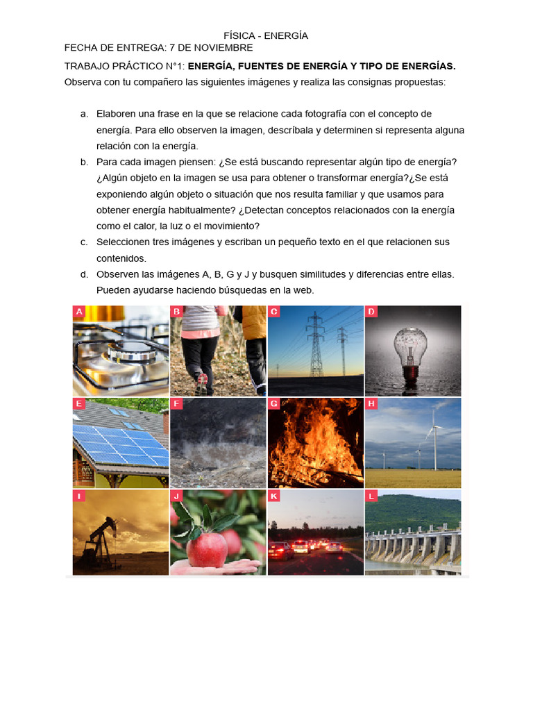 Tipos y Fuentes de Energía en Física | PDF | Matriz (Matemáticas) | Física