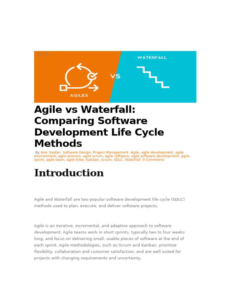 Watefall Model Versus Agile Model | PDF | Agile Software Development | Software Development Process