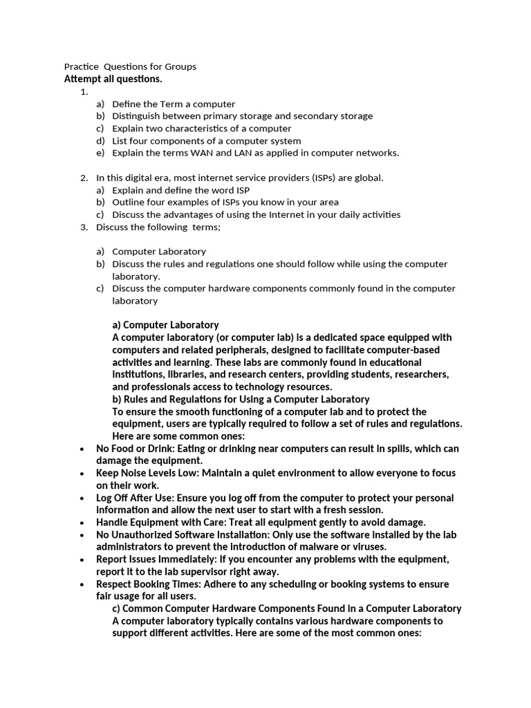 Assessment 1 Questions For Groups | PDF | Computer Virus | Computer Network