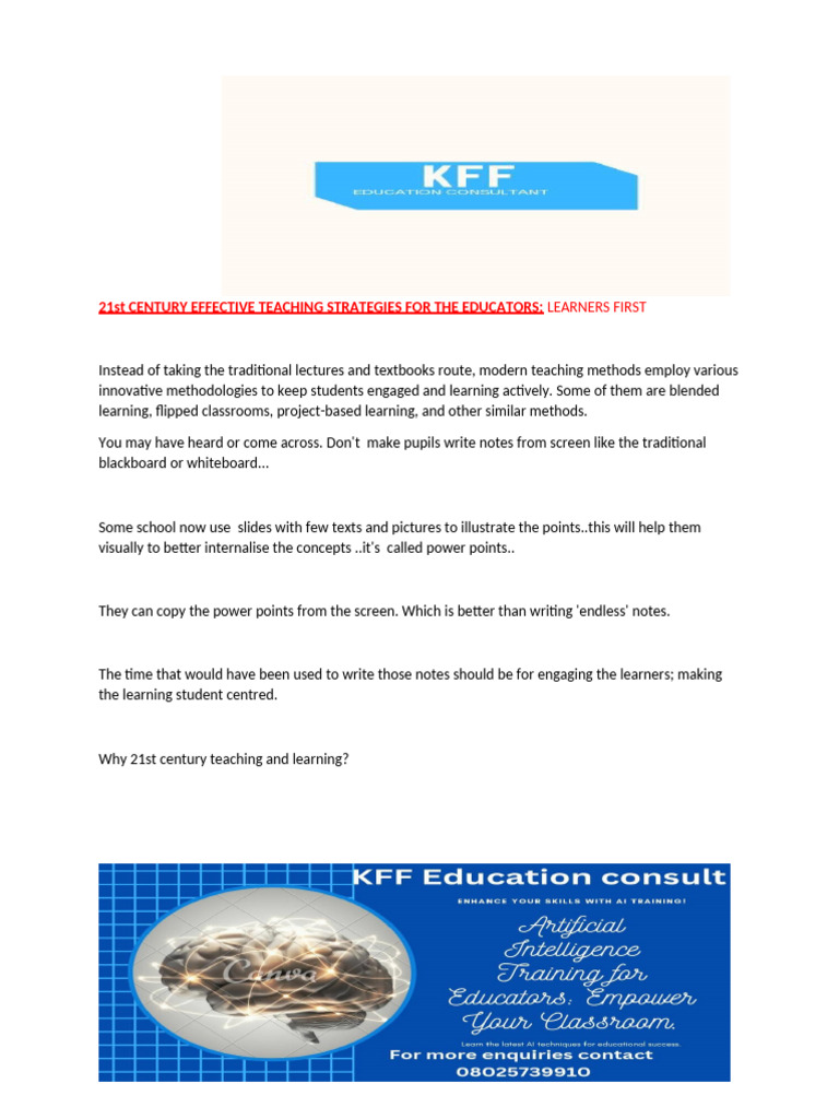 21st Century Effective Teaching and Learning (Delivering Outstanding ...