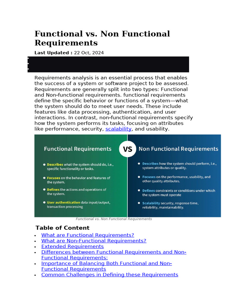 Functional Vs Nonfunctional Requirements | PDF | Usability ...