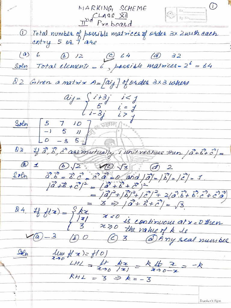 Marking Scheme Preboard 2023-24 | PDF | Teaching Methods & Materials