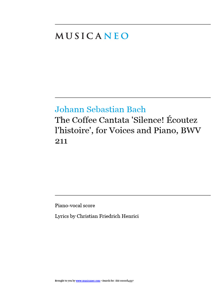 J S Bach Coffee Cantata | PDF | Art