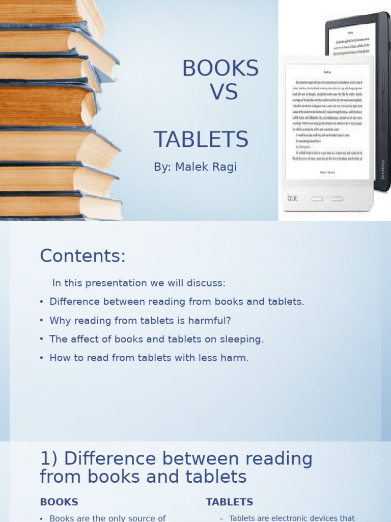 Books vs Tablets | PDF | Sleep | Rapid Eye Movement Sleep
