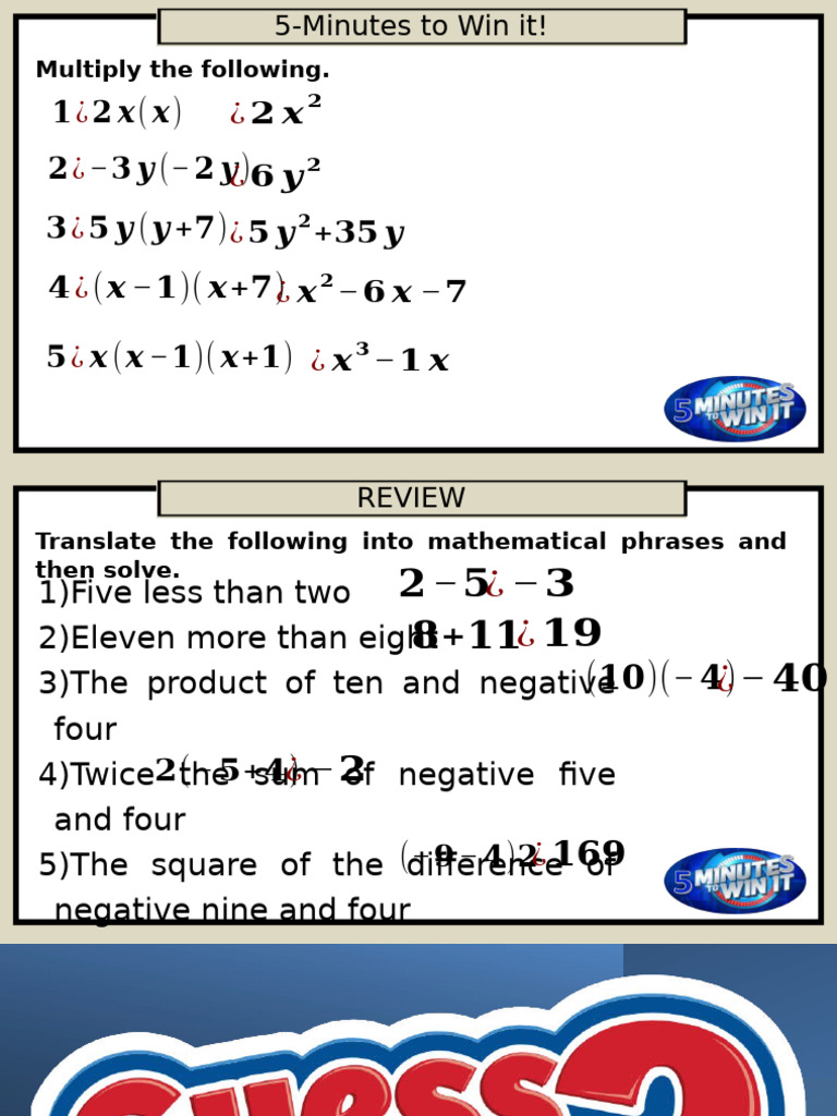 Q1 LESSON 22 Solving Problems Involving Factors of Polynomials 1 | PDF ...