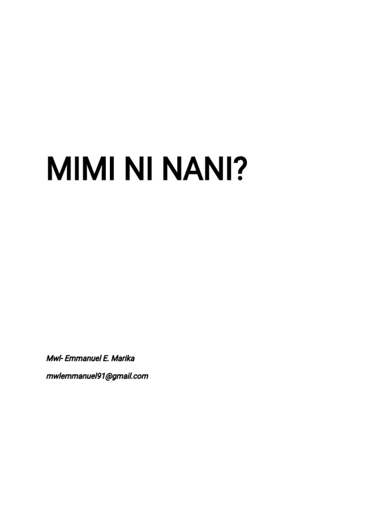 MIMI NI NANI-emmanuel Marika | PDF