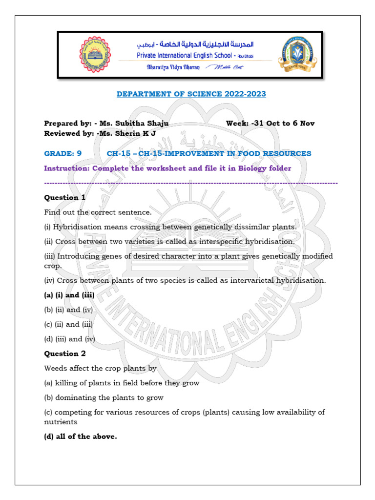 ASSESSMENT MS 9(16) | PDF | Plant Breeding | Genetically Modified Crops