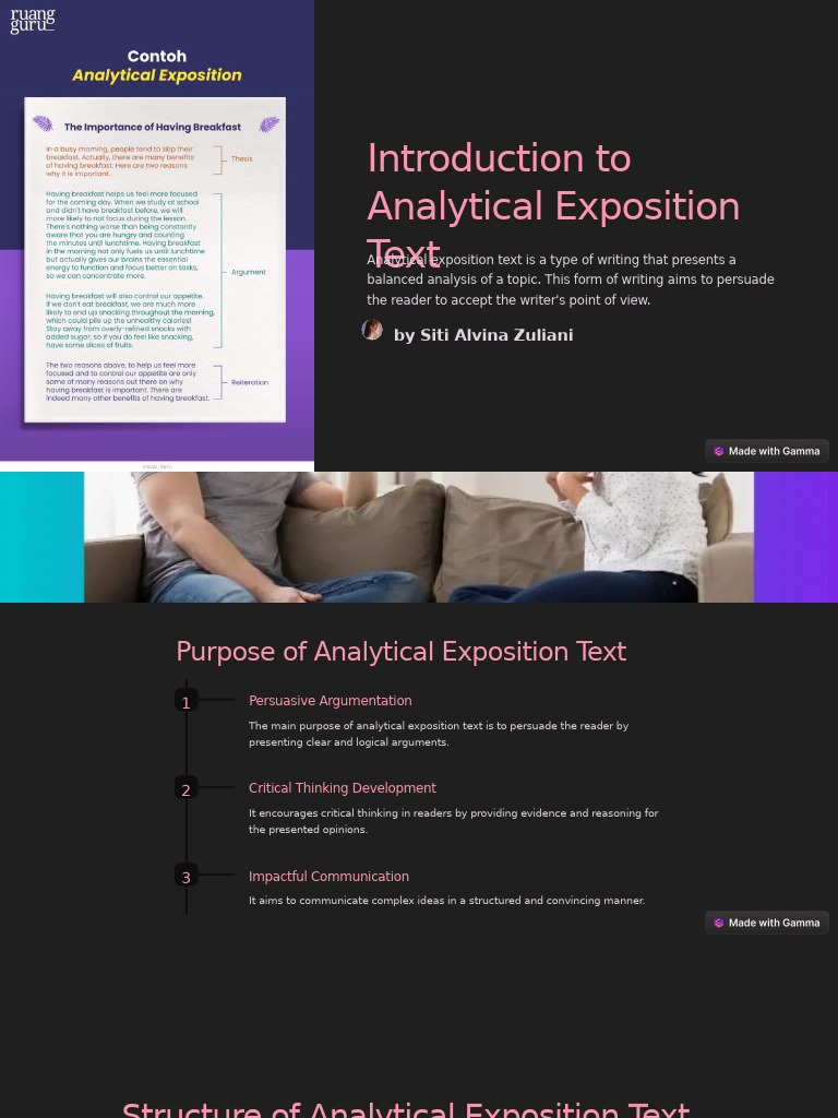 Introduction To Analytical Exposition Text | PDF | Argument | Logic
