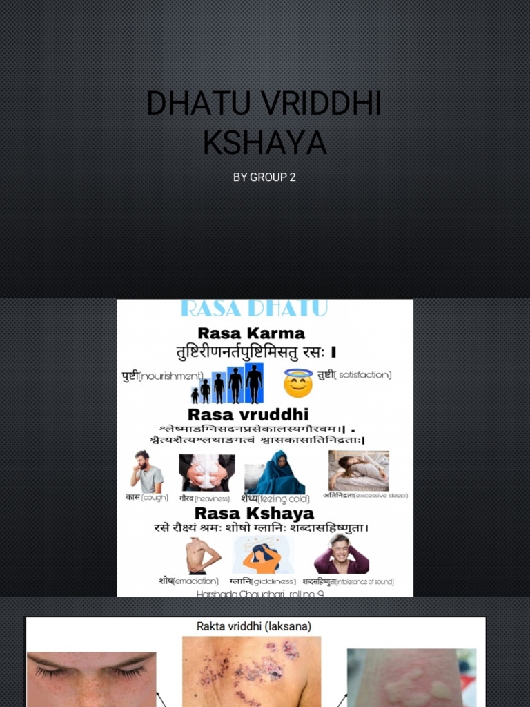 Dhatu Kshya Vruddhi Group 2 | PDF